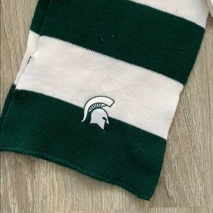 Accessories | Msu Green And White Striped Scarf | Poshmark